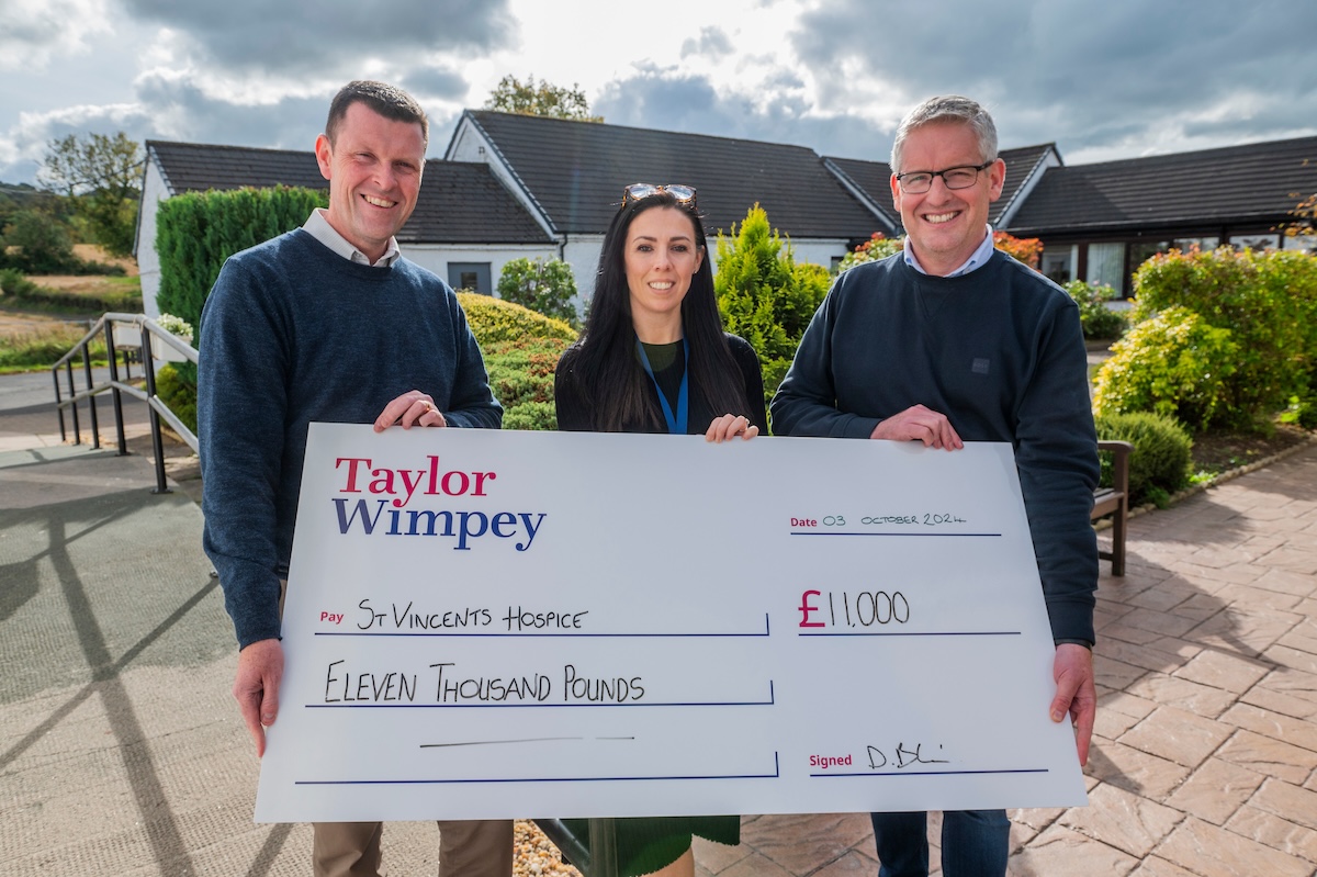 St Vincent’s Hospice receives £11,000 donation from Taylor Wimpey West Scotland | Scottish ...